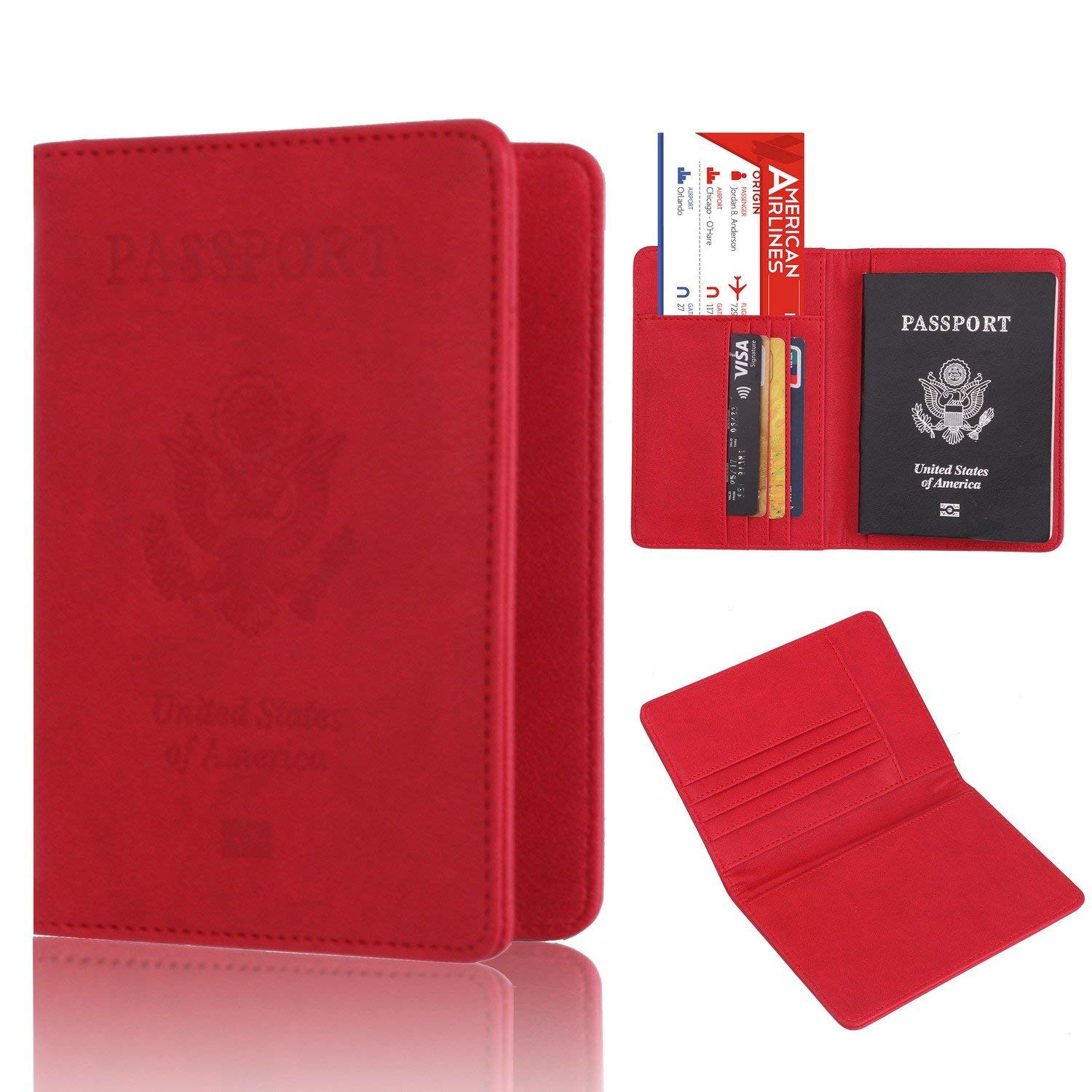 Leather Passport Holder Cover Leather Rfid Blocking Passport Wallet ...