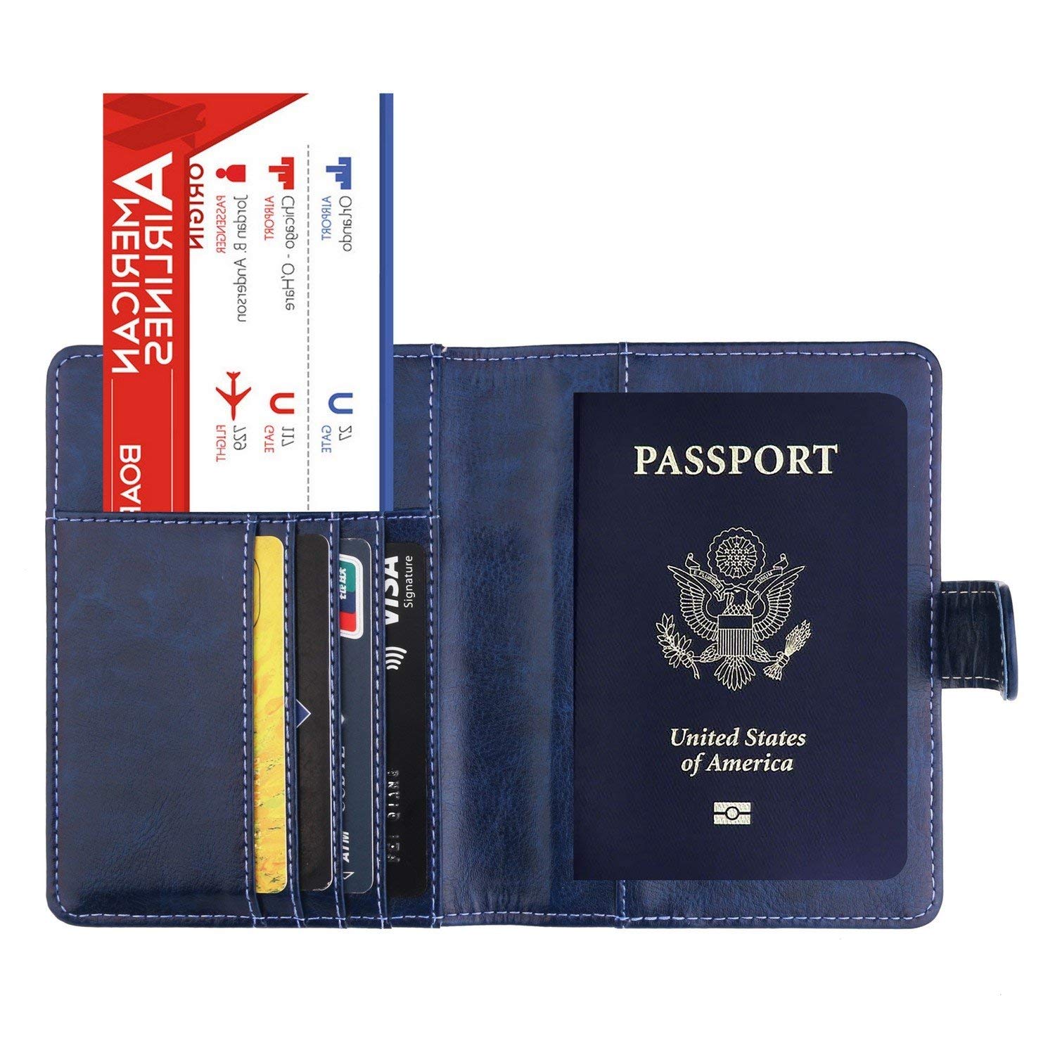 Leather Passport Holder Leather Rfid Blocking Passport Cover Case for ...